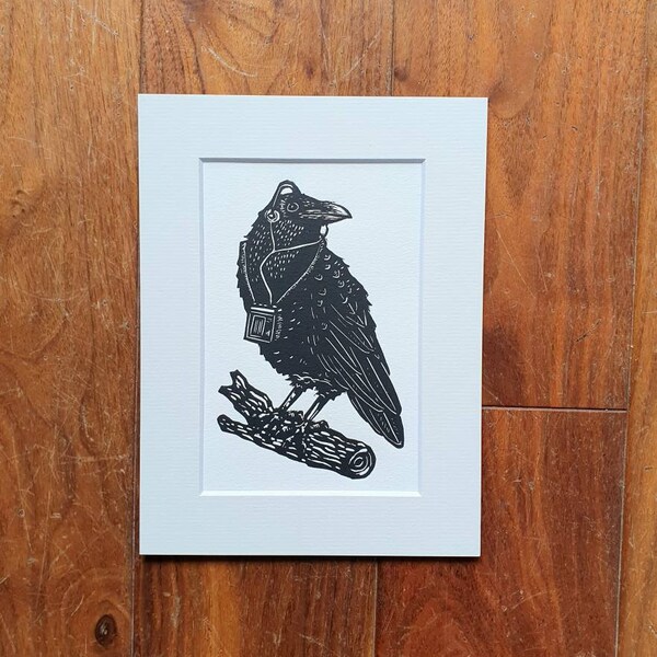 Crow Linocuts - Etsy