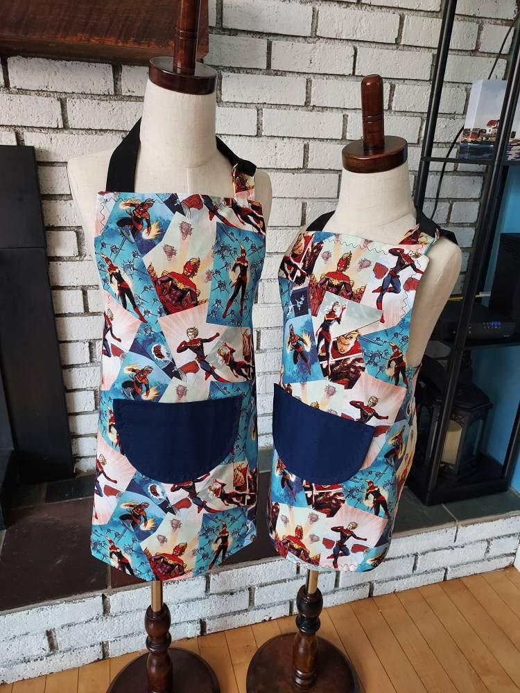 Captain Marvel Inspired Kid's Apron. Captain Marvel Apron - Etsy