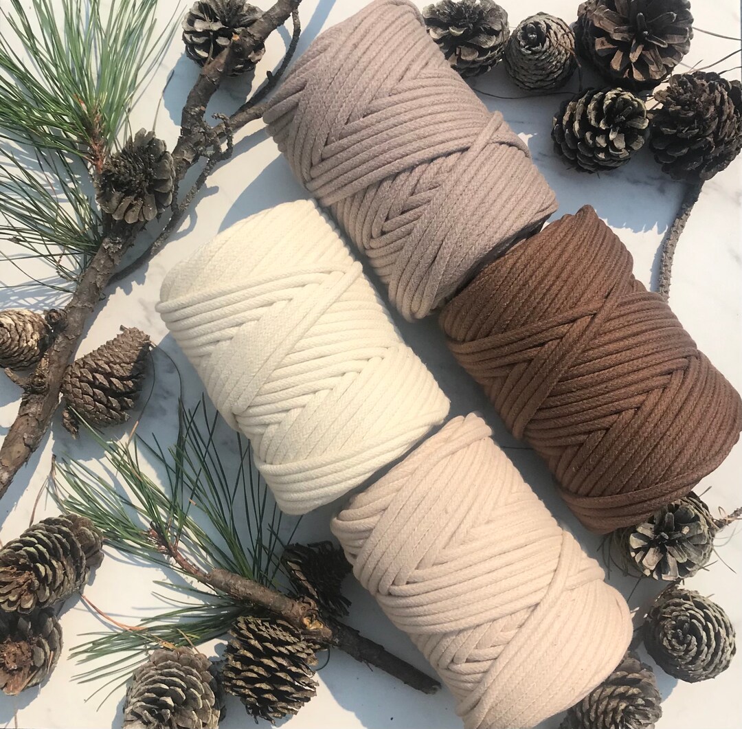 Sewing Cord. 6mm Braided Rope. Sewing Braided Cotton Cord. Brown ...