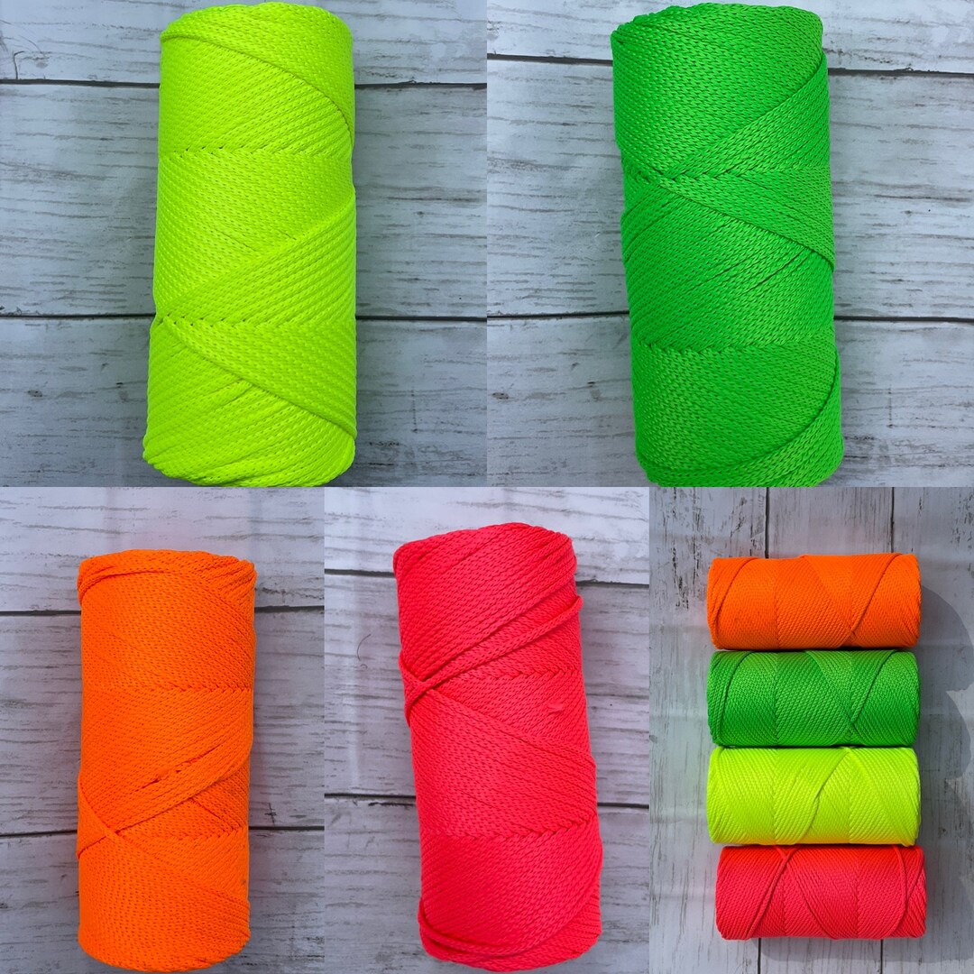 Polyester Yarn Neon Polyester Rope Soft Neon Yarn 4mm - Etsy