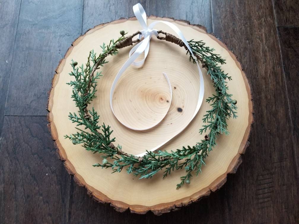 Winter Crown, Forest Crown, Woodland Theme Crown, Winter Green, Bridal ...