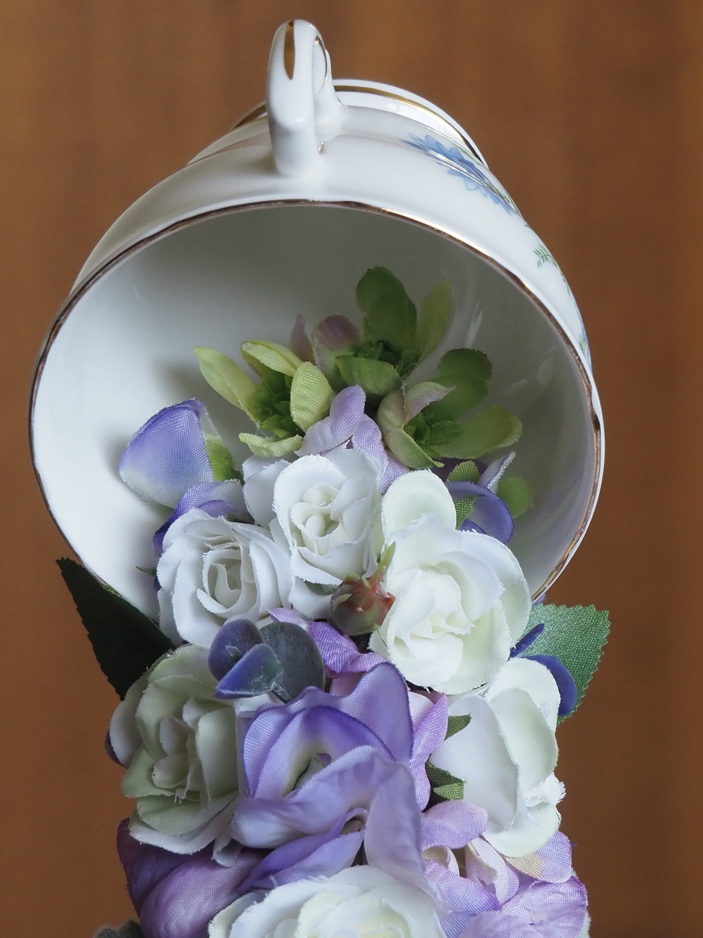 Floating Tea Cup With Saucer Novelty Flower Arrangement Centerpiece ...