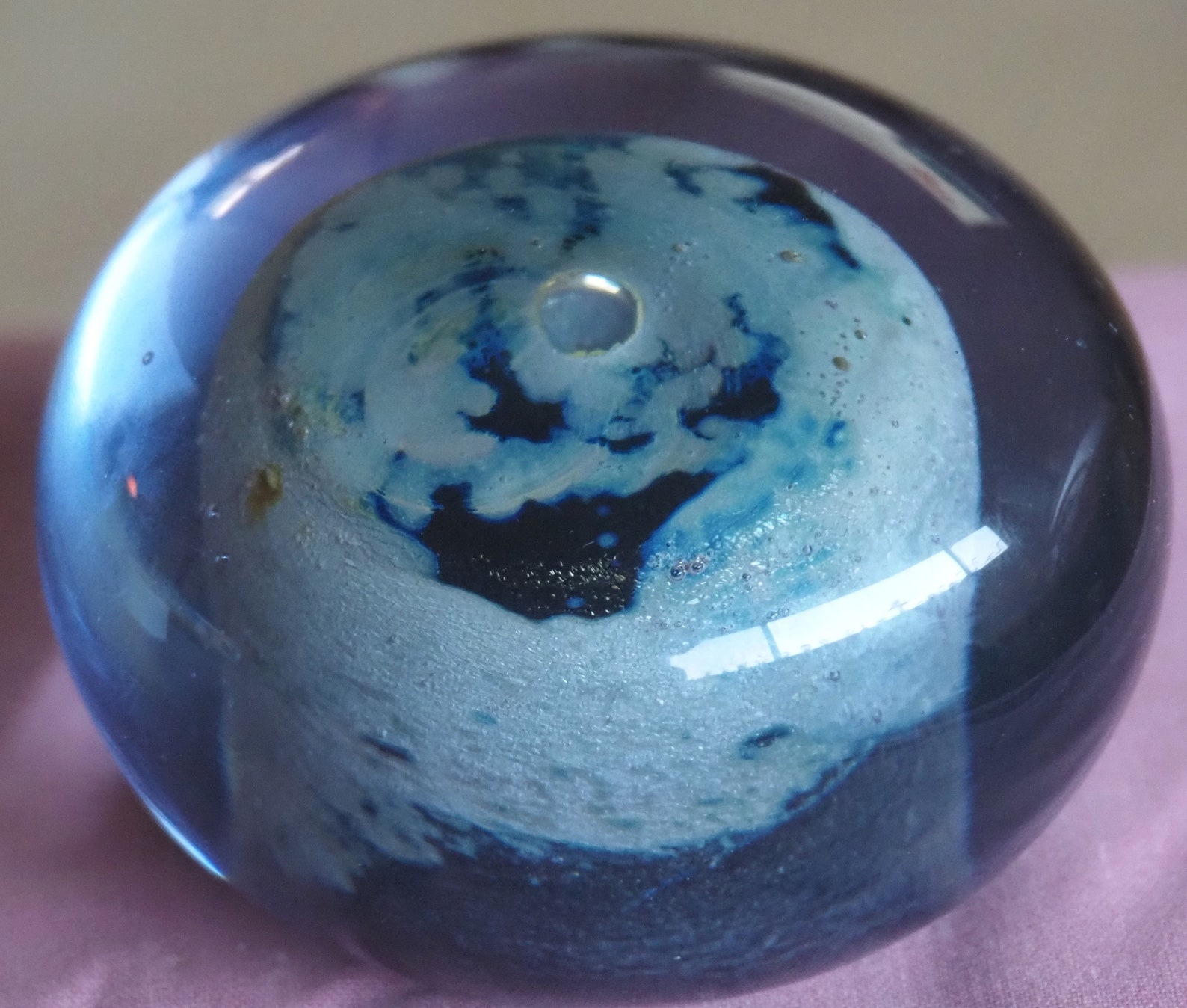 Unusual Round Glass Paperweight Signed by Maker and the Year 1972. - Etsy