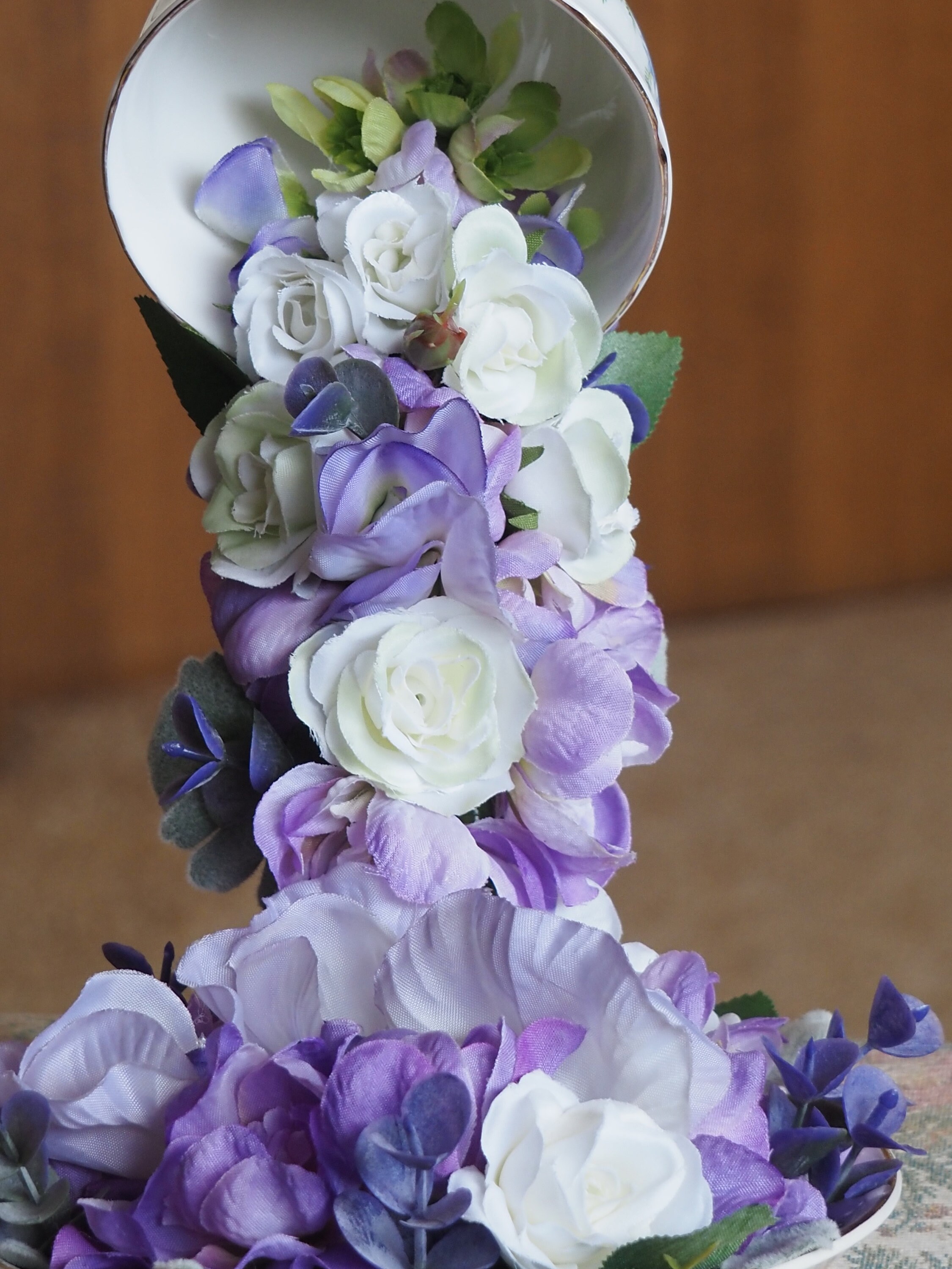 Floating Tea Cup With Saucer Novelty Flower Arrangement Centerpiece ...