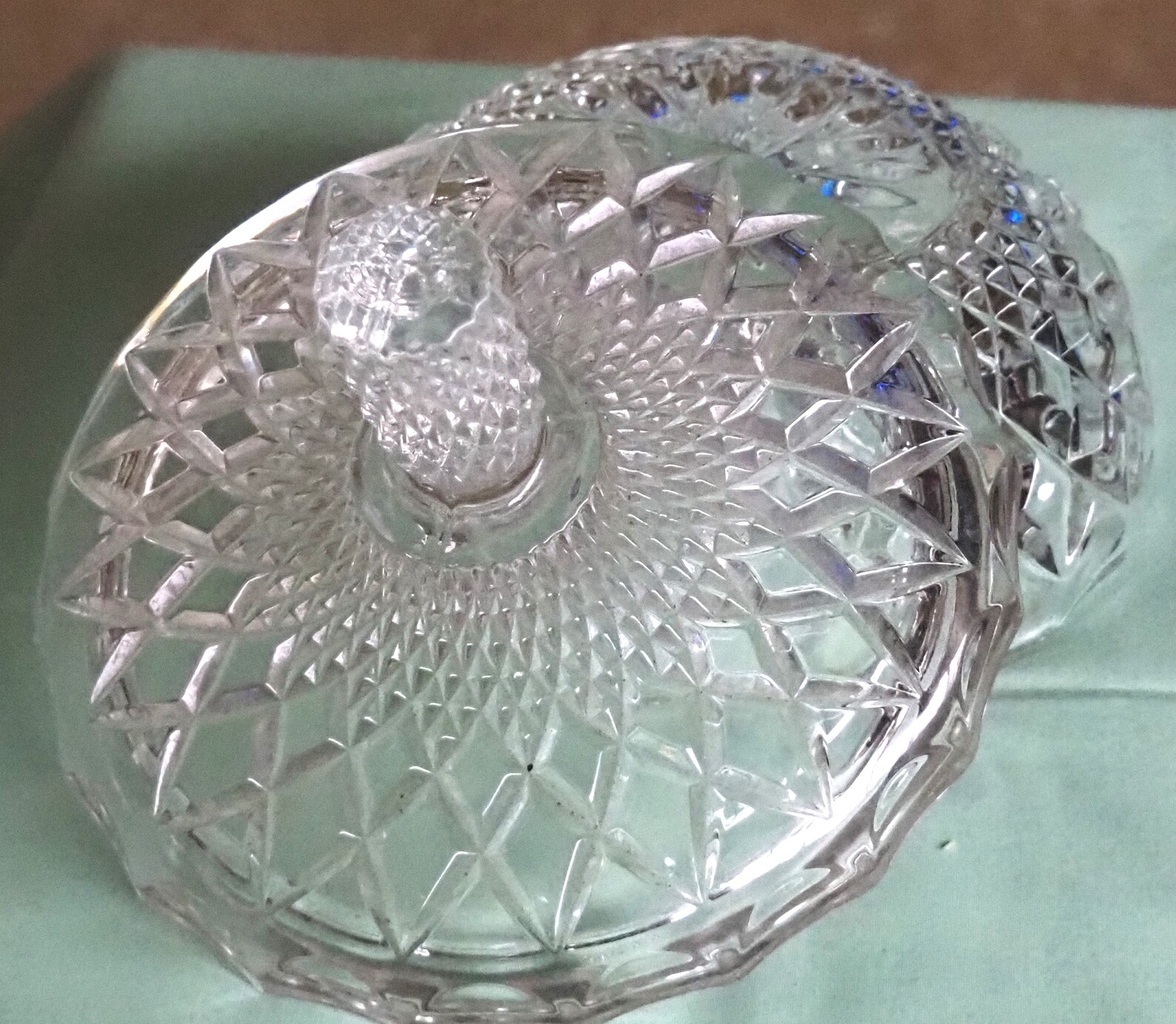 Beautiful Heavy Retro Cut Glass / Crystal Sweet / Candy Bowl With Lid ...