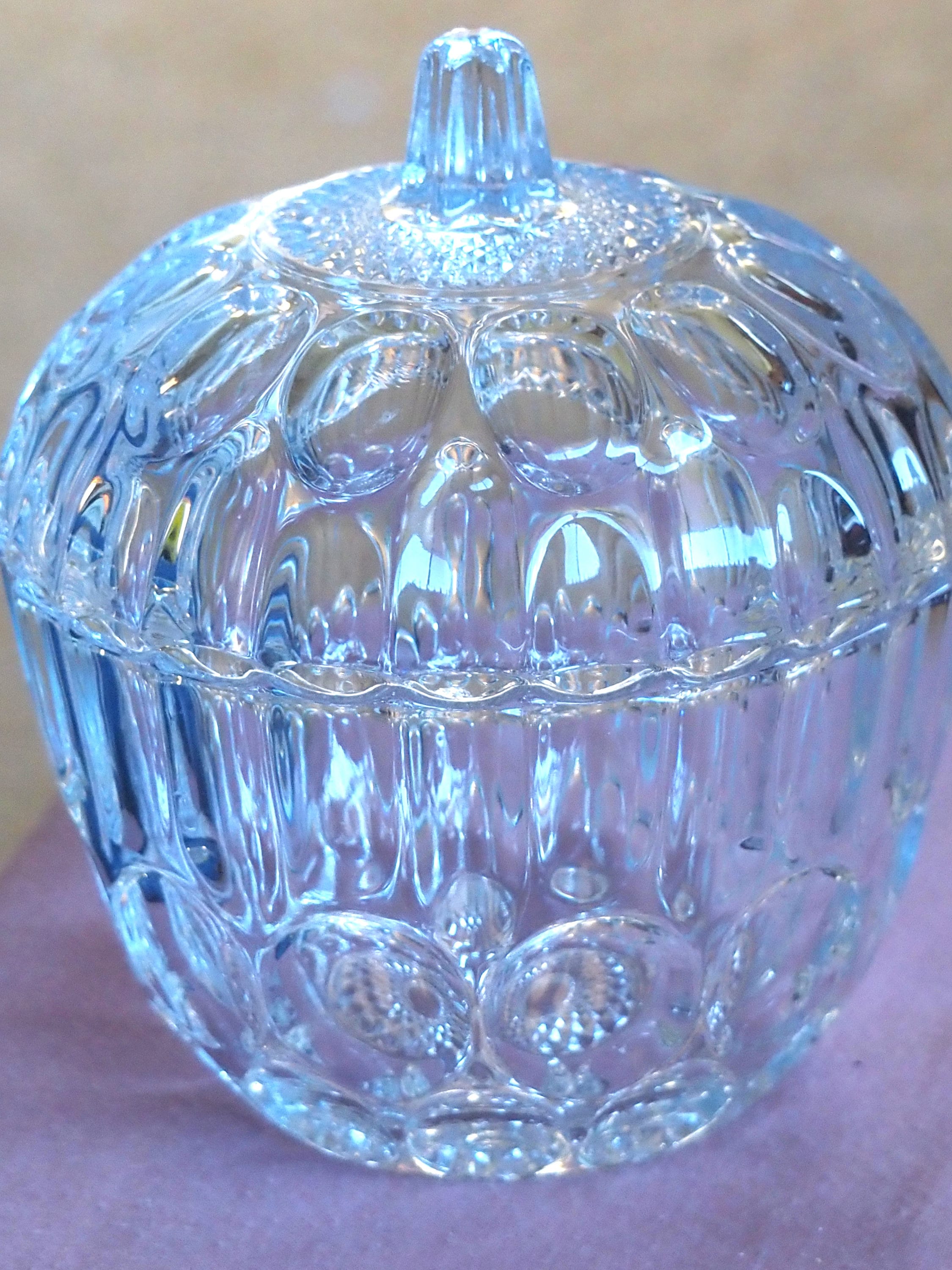 Vintage Lead Crystal Bowl With Lid, Detailed Design, Home Decor - Etsy