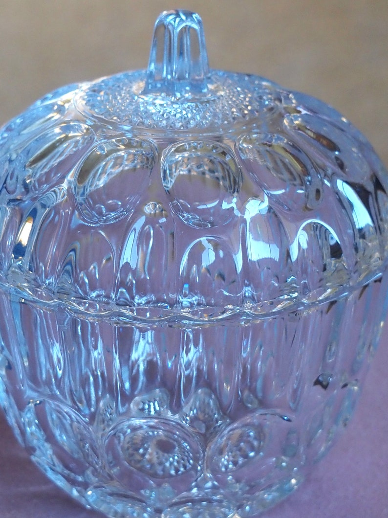 Vintage Lead Crystal Bowl With Lid, Detailed Design, Home Decor - Etsy