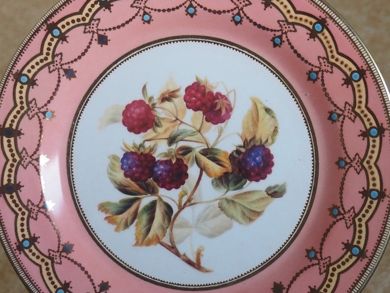 Royal Worcester Berry Tin for the Victoria and Albert Museum Pink Rim ...