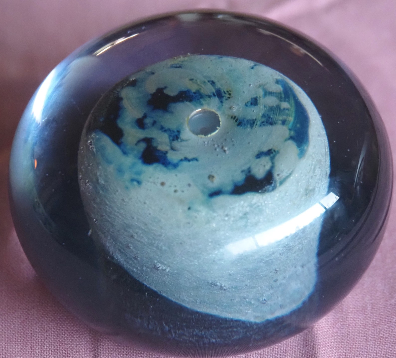 Unusual Round Glass Paperweight Signed by Maker and the Year 1972. - Etsy