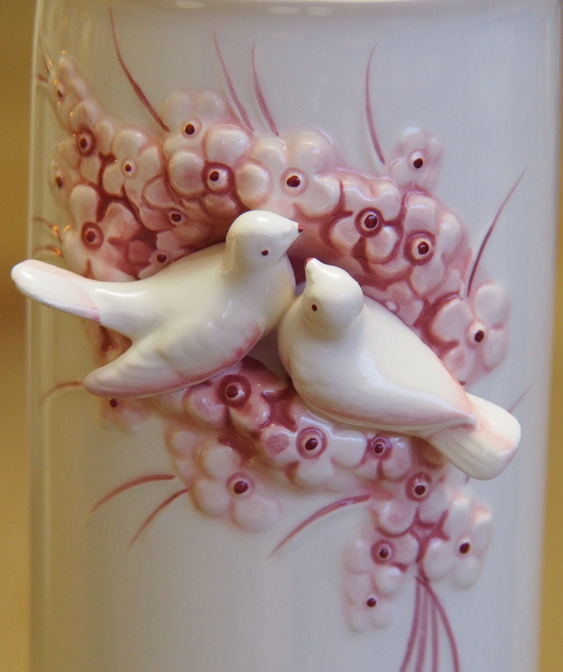 Porcelain Love Dove White Vase Kissing Doves, Wedding Vase, 20th ...