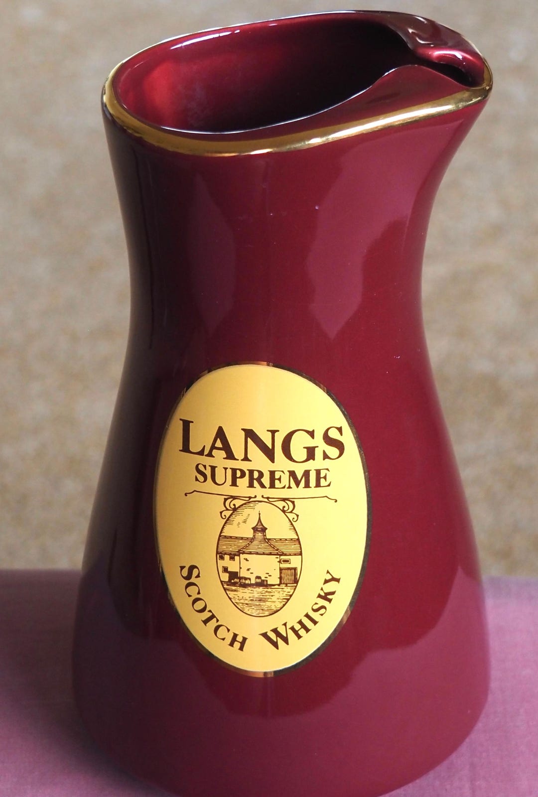 LANGS Supreme Scotch Whiskey Pub JUG by Seton Pottery UK Vintage Retro ...