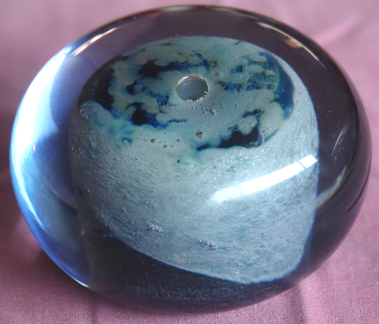 Unusual Round Glass Paperweight Signed by Maker and the Year 1972. - Etsy