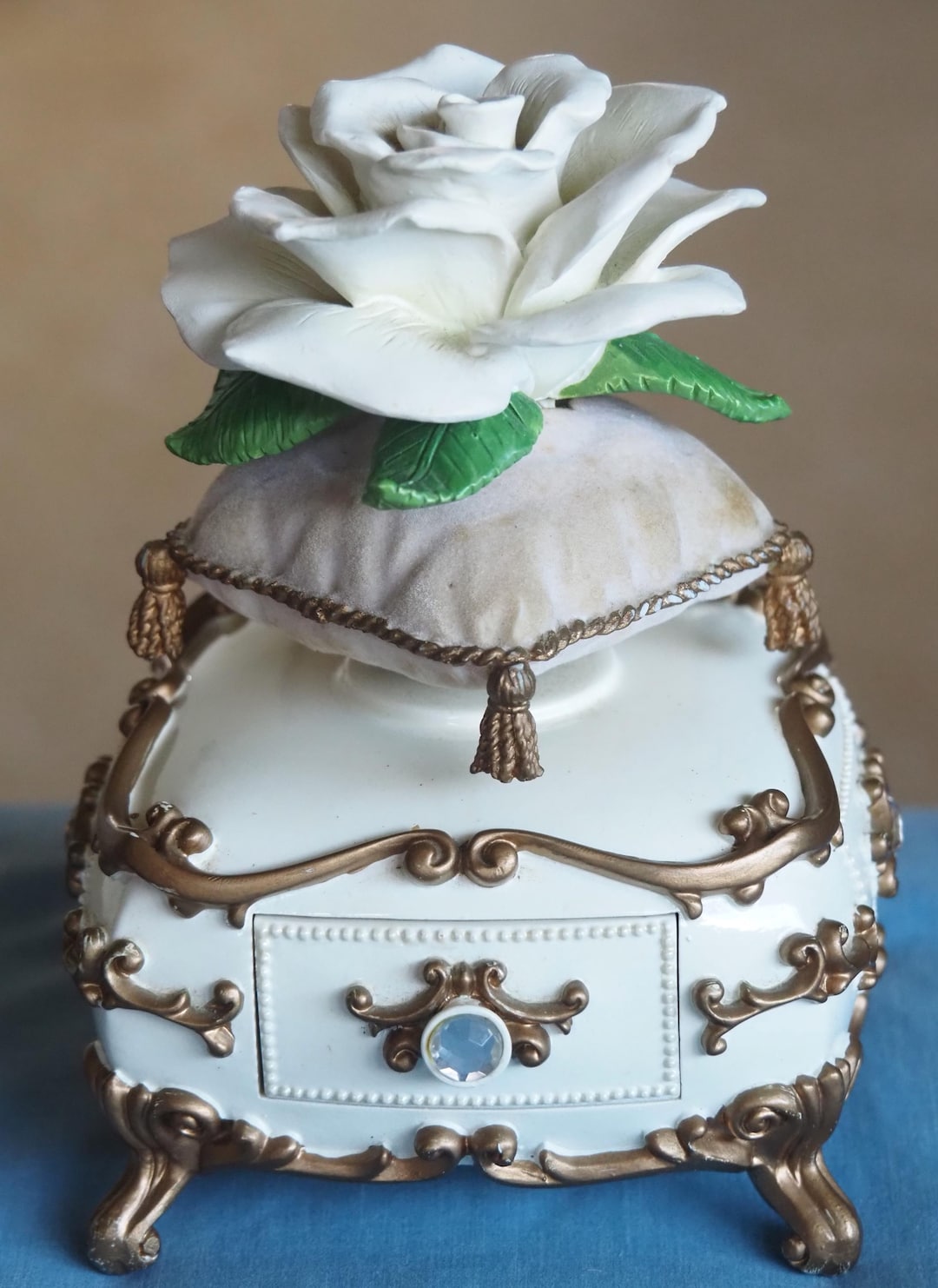 Rotating Rose Music Box, Capodimonte Style Ring Holder - Etsy