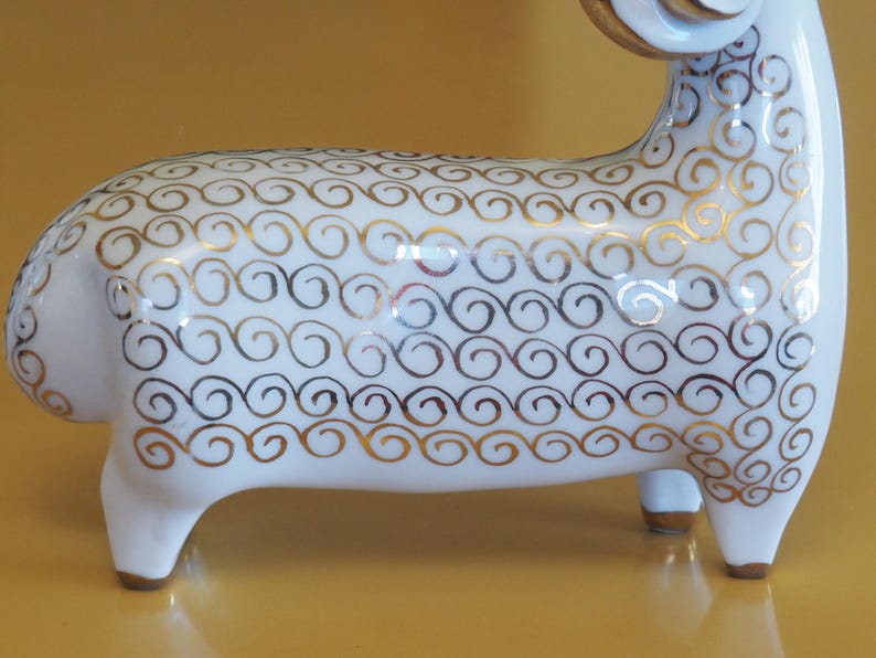 Vintage USSR Porcelain Ram – Dmitrov Factory, Gold Decoration - Etsy ...