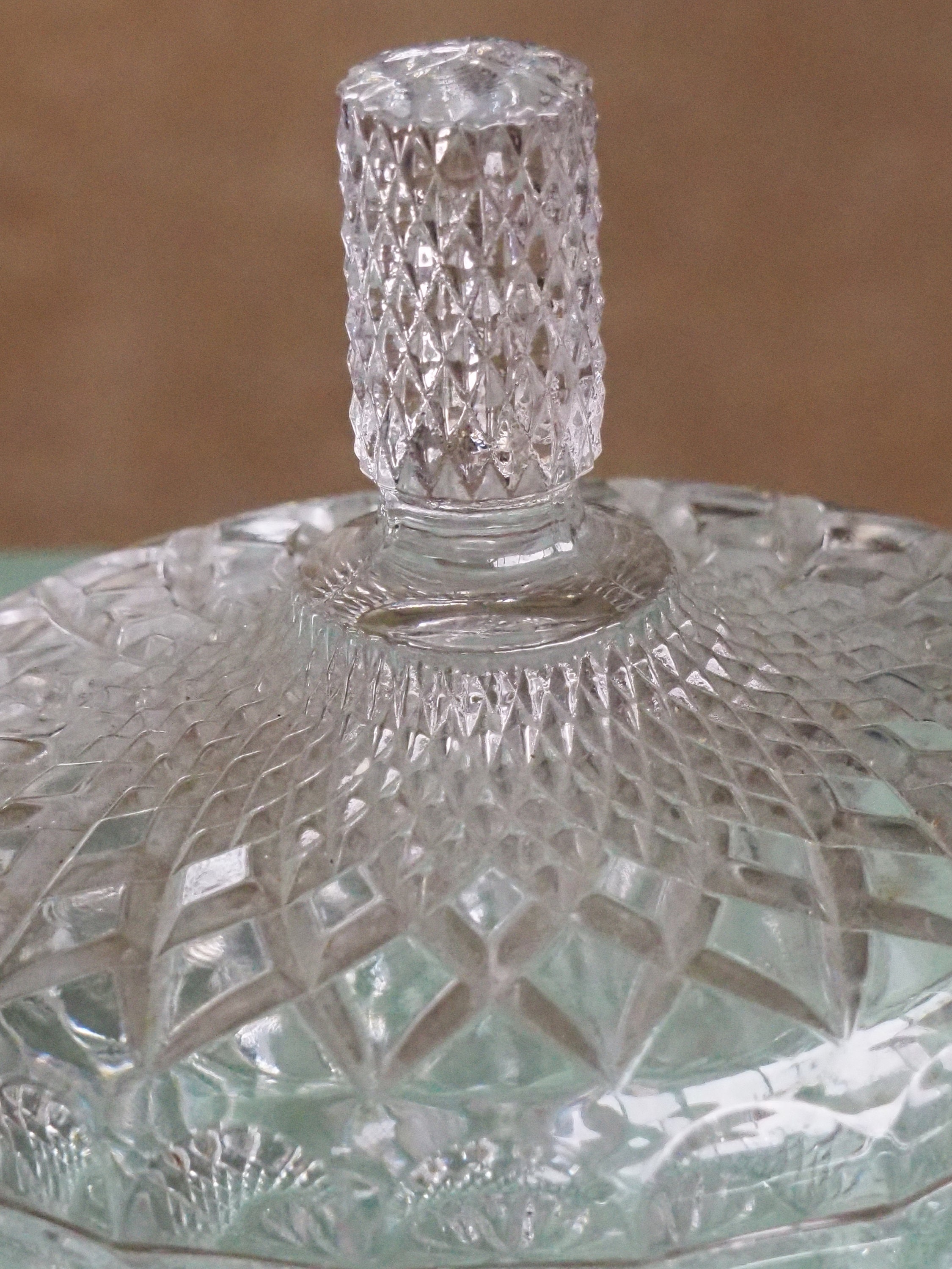 Beautiful Heavy Retro Cut Glass / Crystal Sweet / Candy Bowl With Lid ...