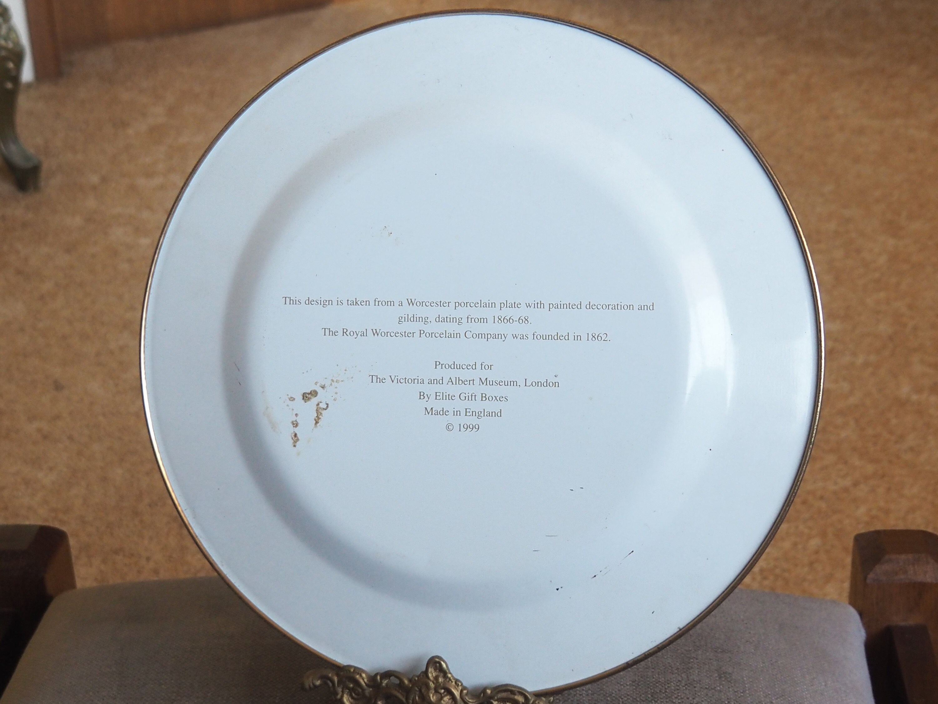 Royal Worcester Berry Tin for the Victoria and Albert Museum Pink Rim ...