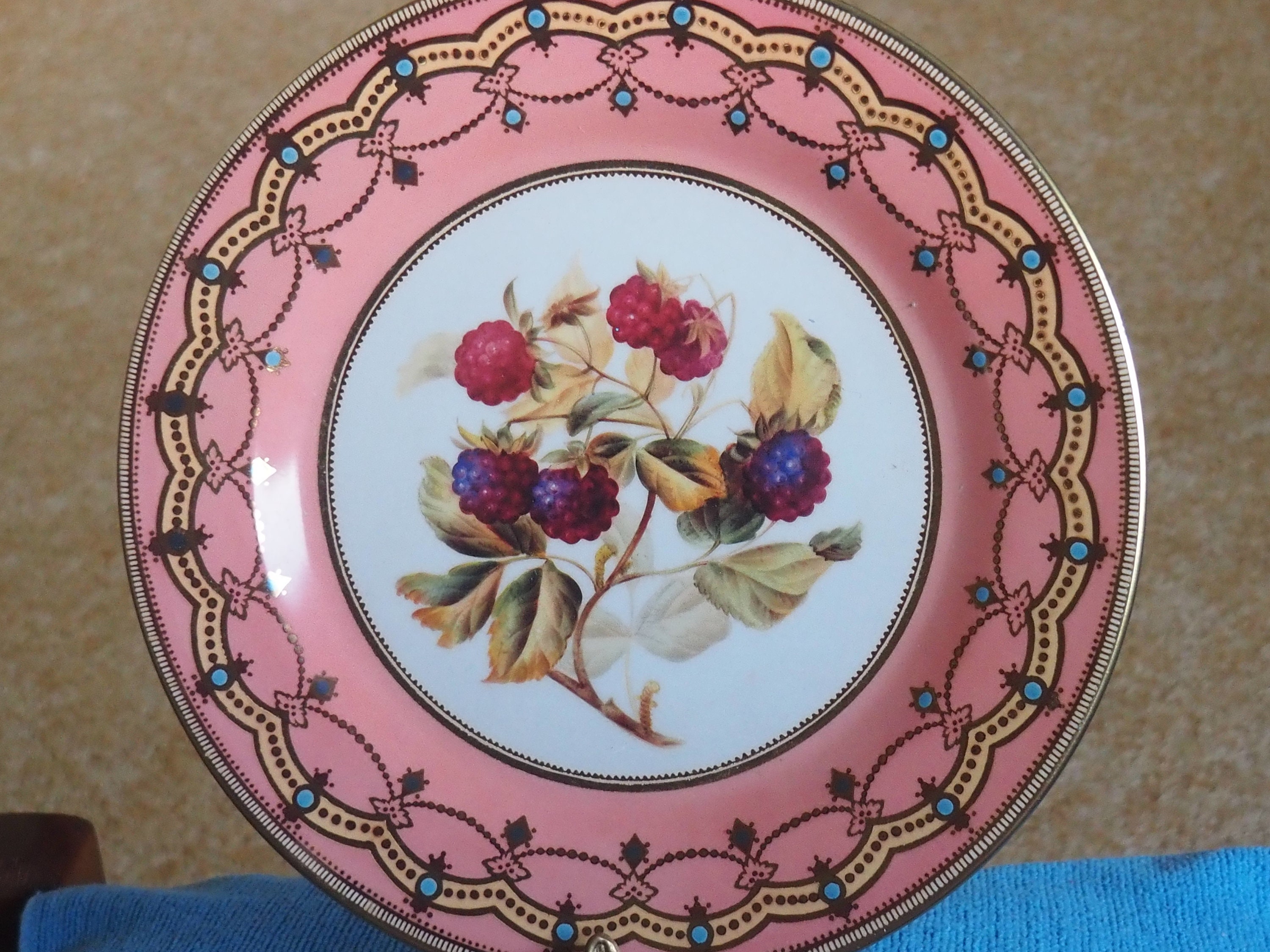 Royal Worcester Berry Tin for the Victoria and Albert Museum Pink Rim ...
