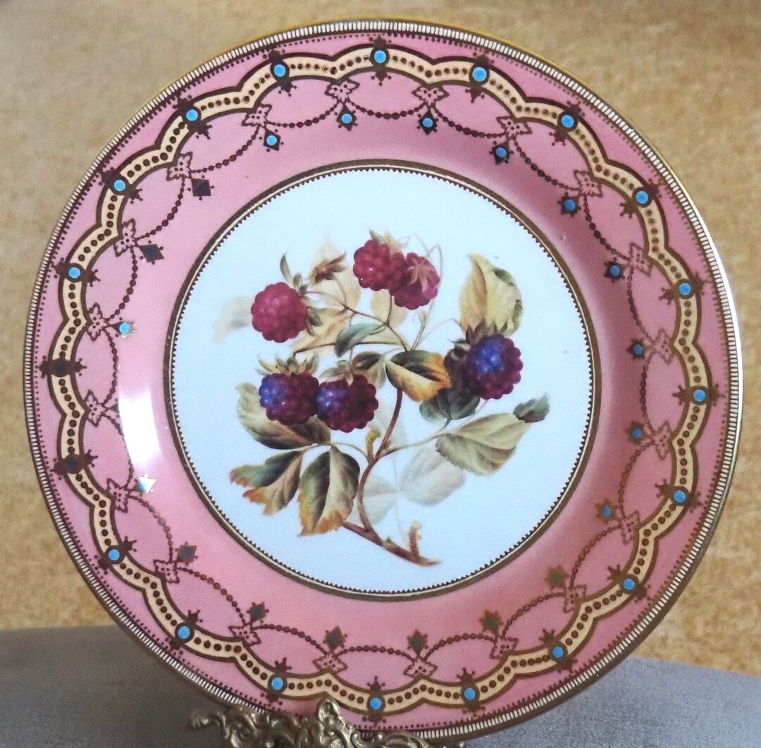 Royal Worcester Berry Tin for the Victoria and Albert Museum Pink Rim ...