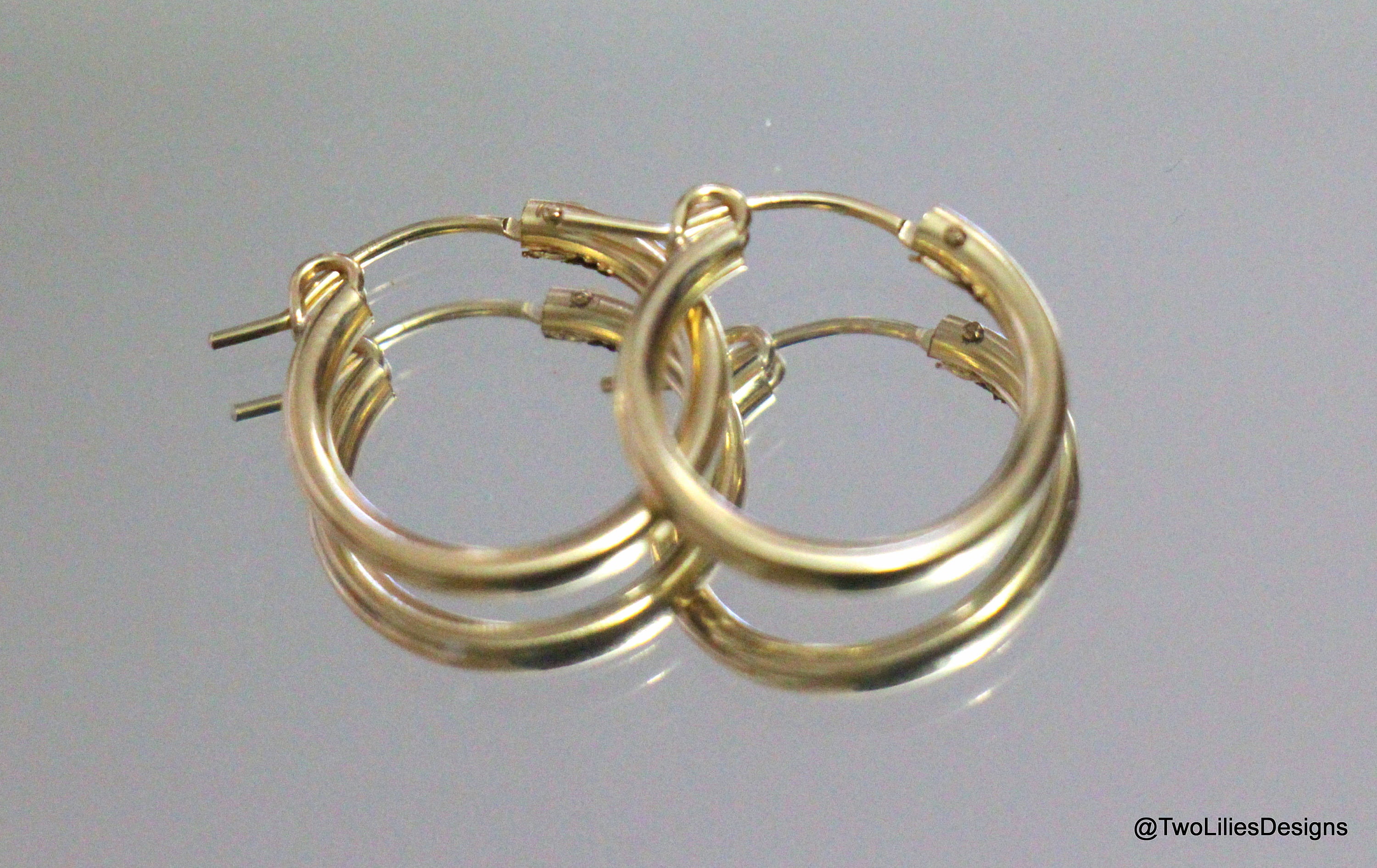 Gold Hoop Earrings, 18mm Gold Filled Hoops, Small Gold Hoop Earring ...