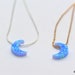 Opal Necklace Blue Moon Charm Pendant Celestial Lunar - Etsy