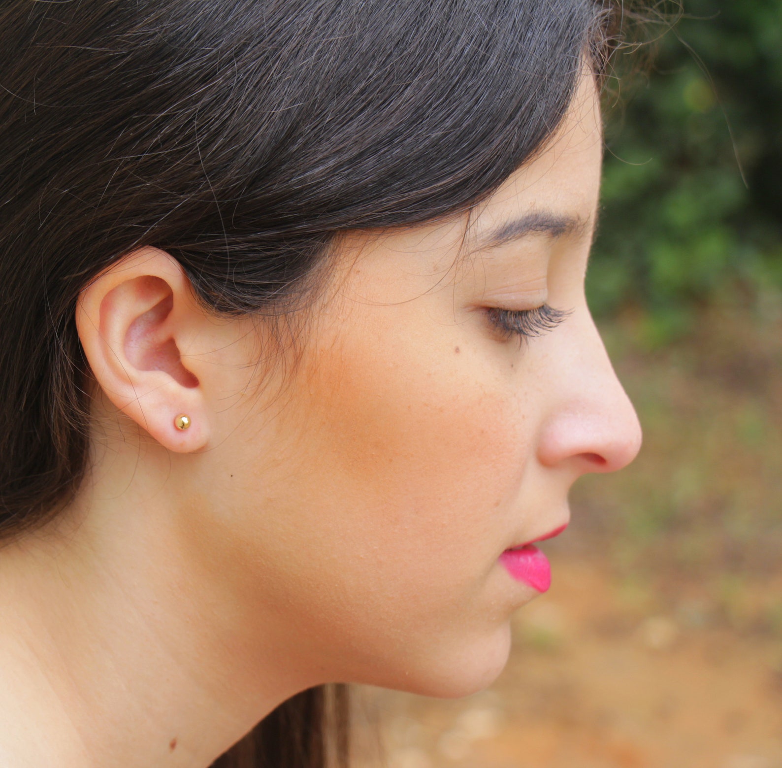 Gold Dot Earrings, 14K Gold Filled Stud Earrings, Minimalist Women ...