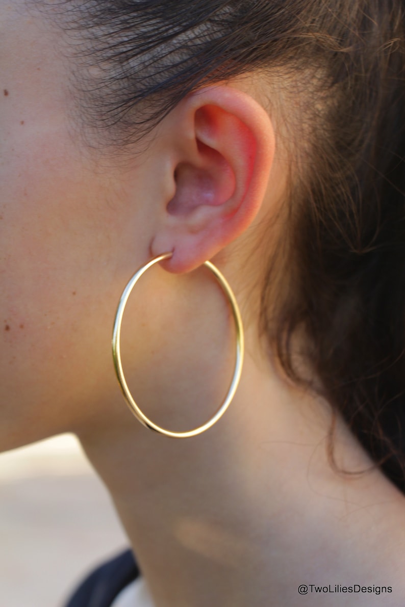 Large Gold Hoop Earrings 56mm 2.2'' Hoop Earrings - Etsy