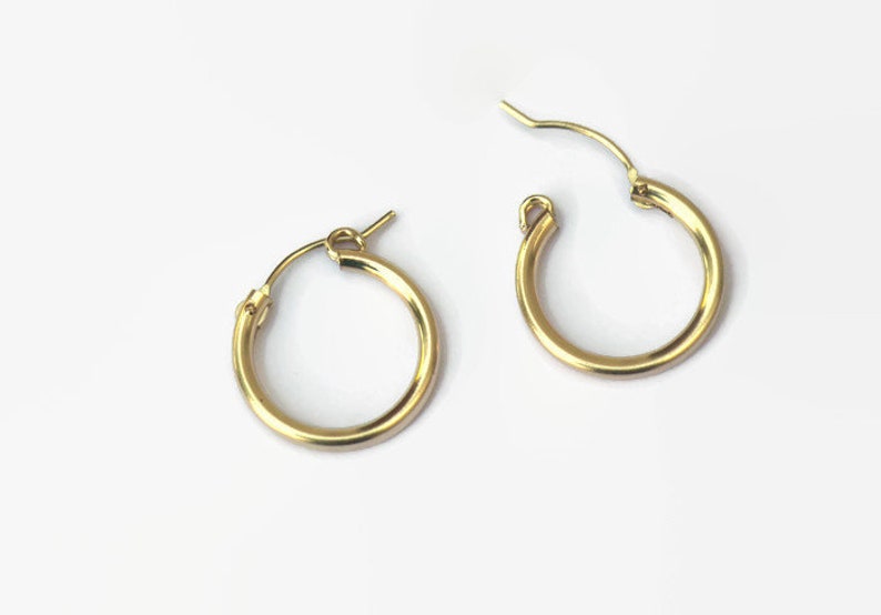 Gold Hoop Earrings, 18mm Gold Filled Hoops, Small Gold Hoop Earring ...