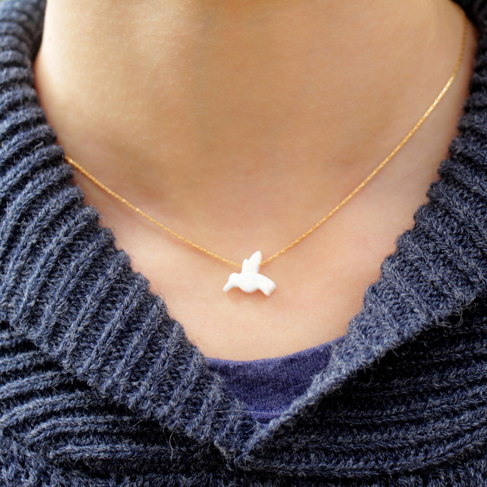Bird Opal Necklace Hummingbird Opal Jewelry Dove Opal Choker - Etsy