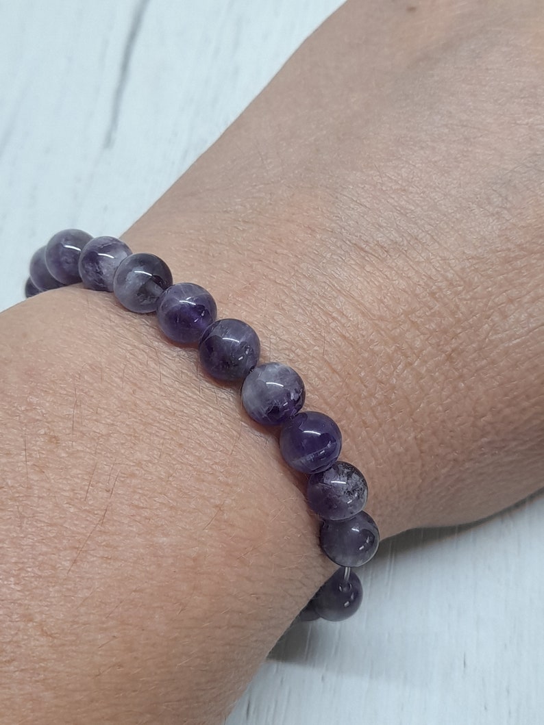 Amethyst Bracelet, Protection Stone, Womens Jewelry, Mala Bead Healing ...