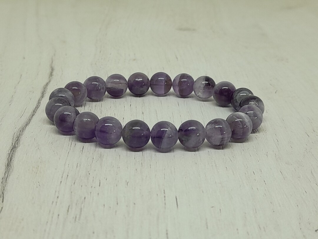 Amethyst Bracelet, Protection Stone, Womens Jewelry, Mala Bead Healing ...
