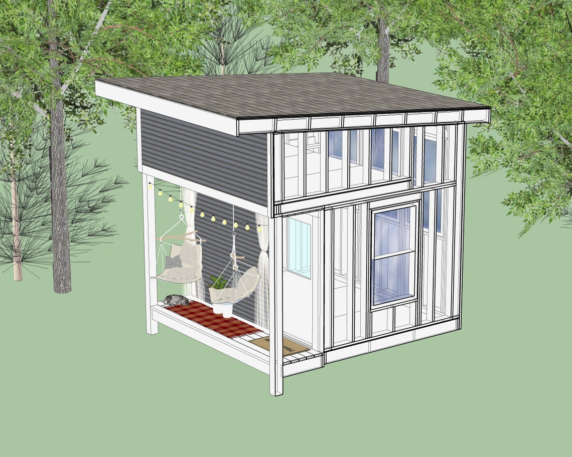 108 Sq Ft Cabin/bunkie With Loft Building Plan - Etsy