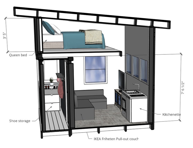 108 Sq Ft Cabin/bunkie With Loft Building Plan - Etsy