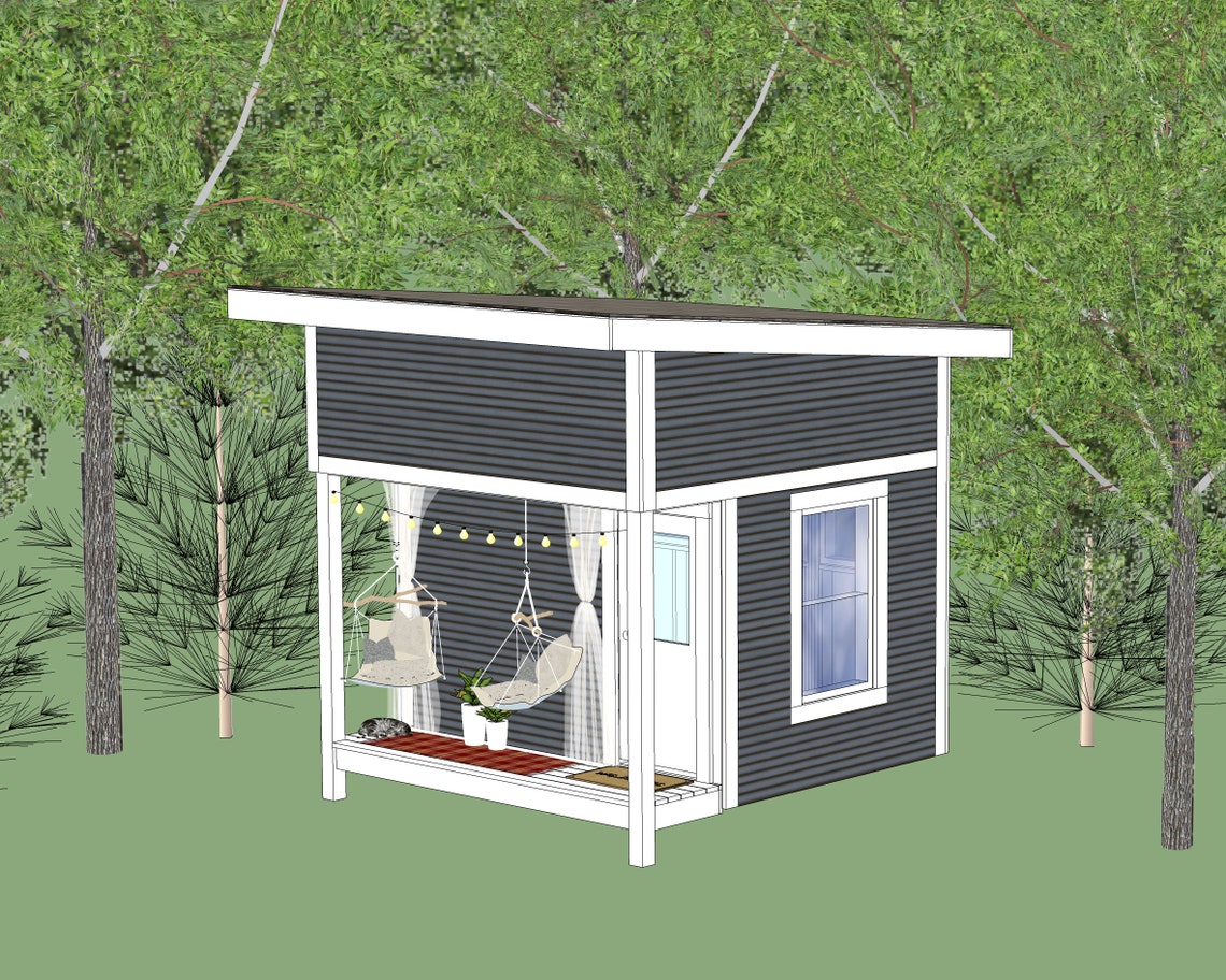 108 Sq Ft Cabin/bunkie With Loft Building Plan - Etsy