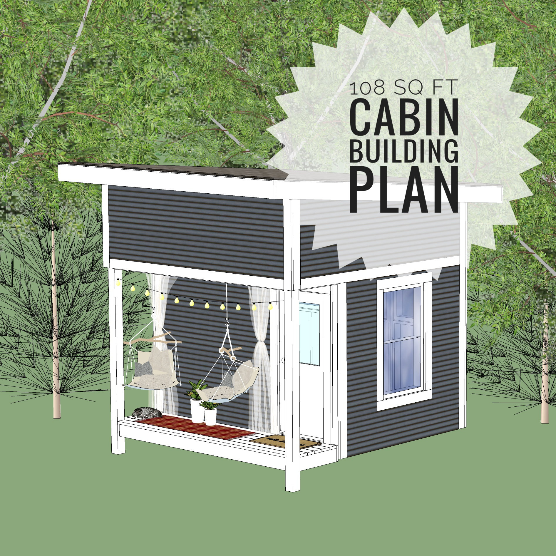 108 Sq Ft Cabin/bunkie With Loft Building Plan - Etsy Canada