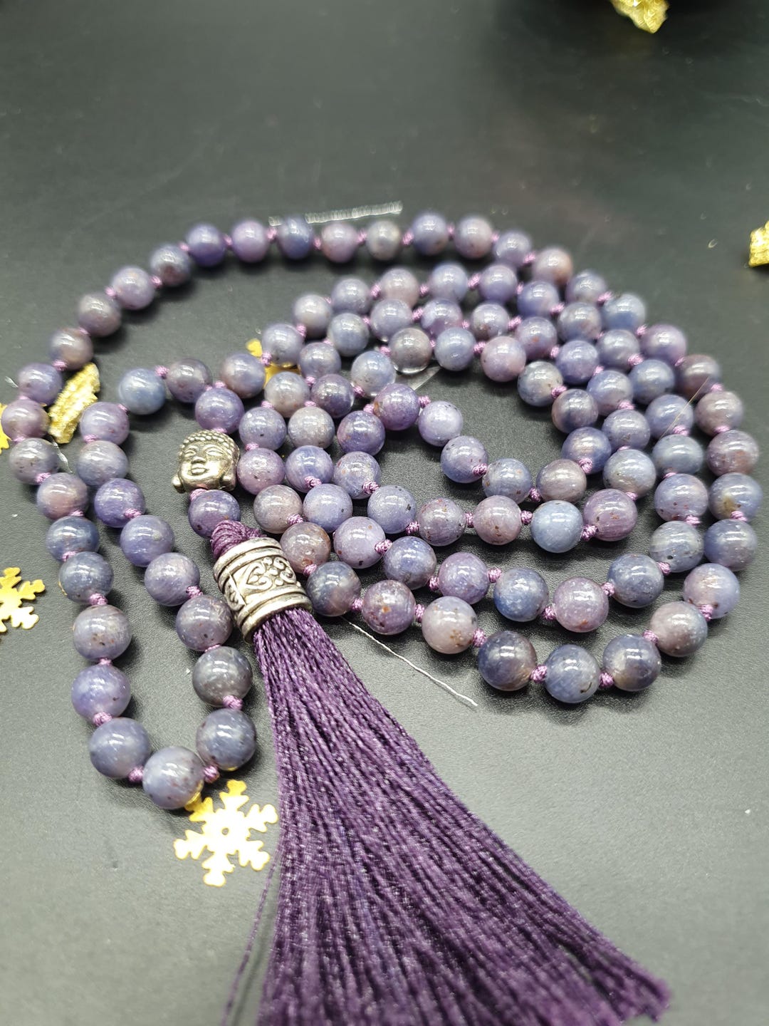 Amazing Violet Blue Sapphire Mala Great Quality Gemsones 108 Prayer ...
