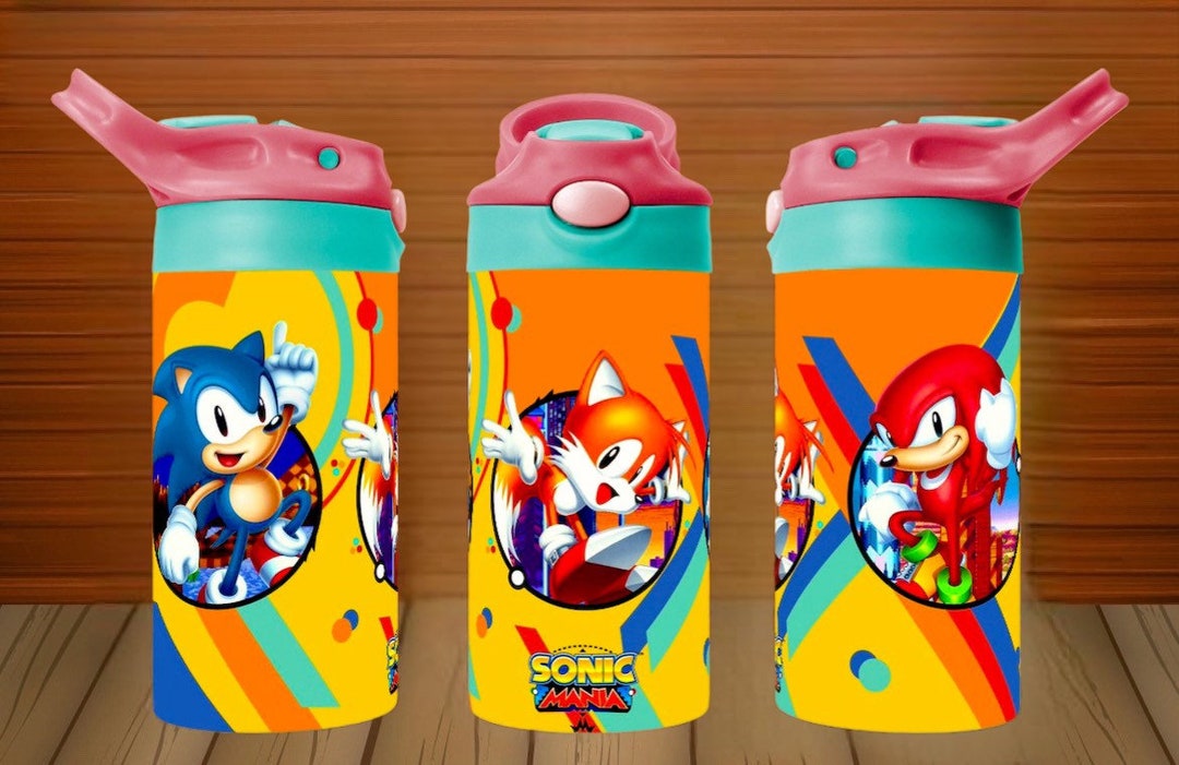 Straight 12oz Custom Sonic The Hedgehog Insulated Double Wall Sliding Lid With Straw Bulbasaur 