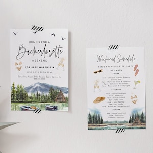 Lake Bachelorette Itinerary and Invitation Editable Lake Bachelorette ...