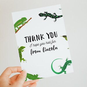 Reptile Thank You Card Editable - Reptile Party, Lizard Party, Reptile ...