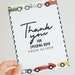 Race Car Thank You Card - Race Car Thank You Note, Racing Car Theme ...