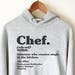 Chef Dictionary Definition Hoodie - Chef Shirt, Chef Gift, Cooking ...