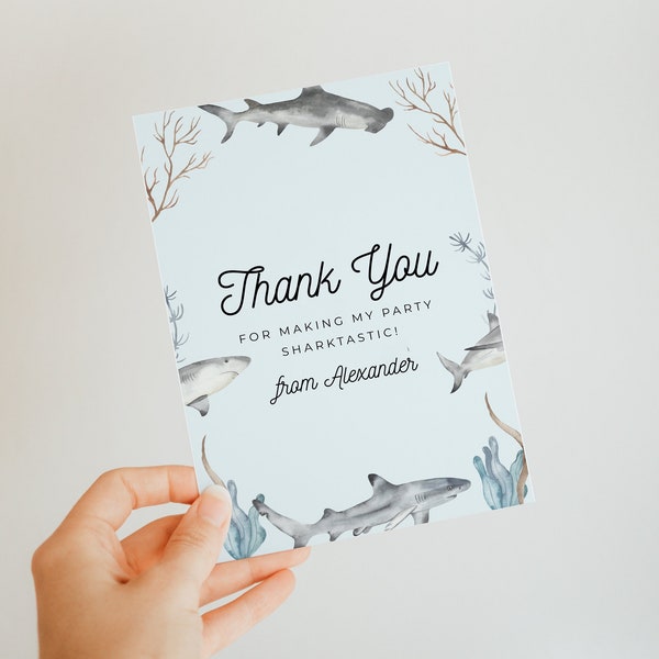 Shark Thank You Card - Etsy