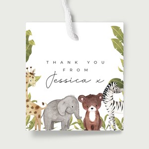 Safari Birthday Favor Tag - Safari Baby Shower Gift Tag, Animal Favor ...