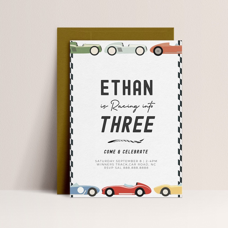 Race Car Invitations - Etsy