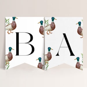Duck Baby Shower Banner -duck Baby Shower Decor, Mallard Duck Banner ...