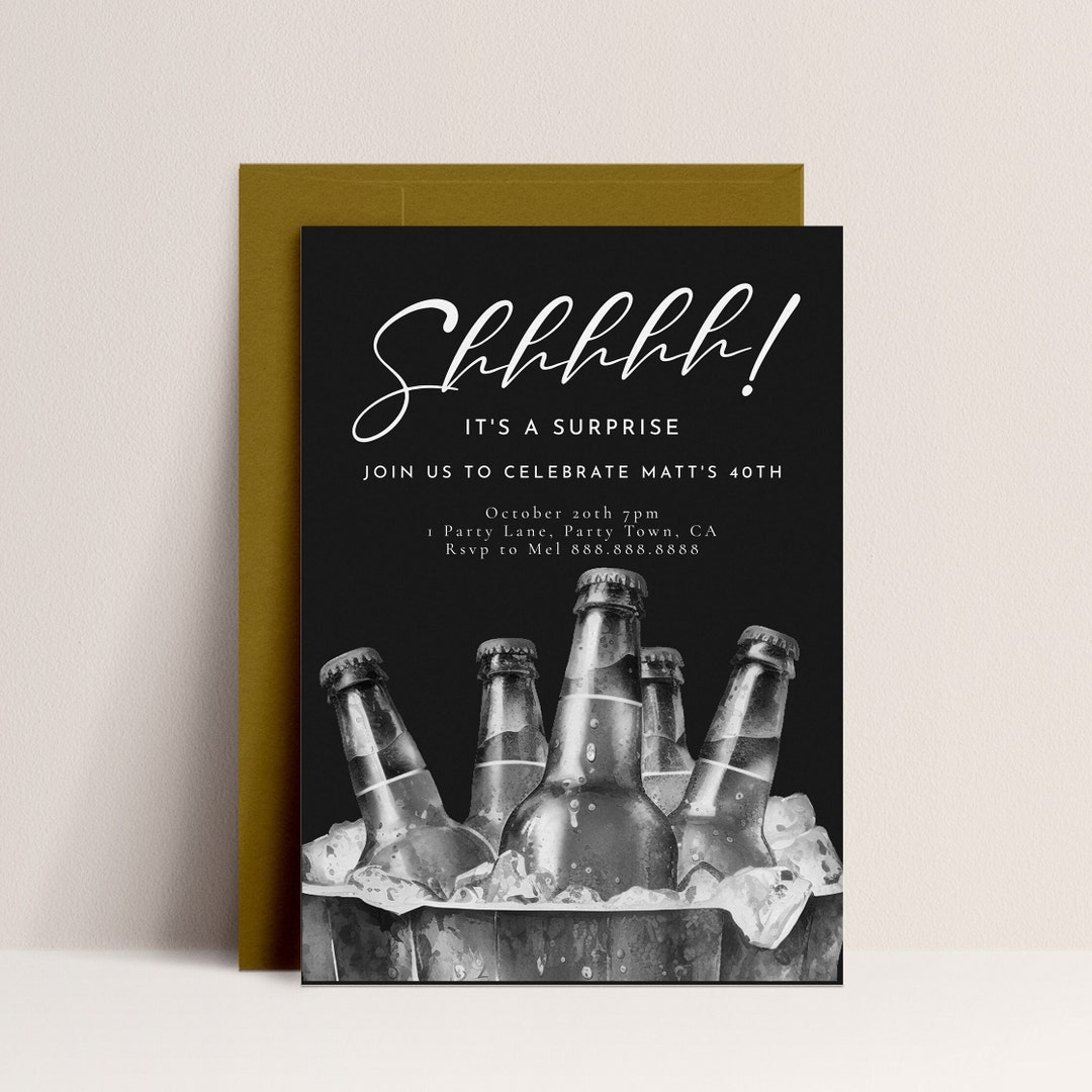 Beer Surprise Birthday Party Invitation -adult Birthday Invite, 30th ...