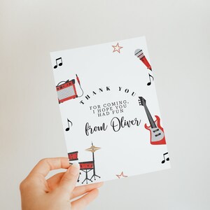 Music Birthday Favor Tag - Rock Birthday Party, Guitar Birthday Decor ...