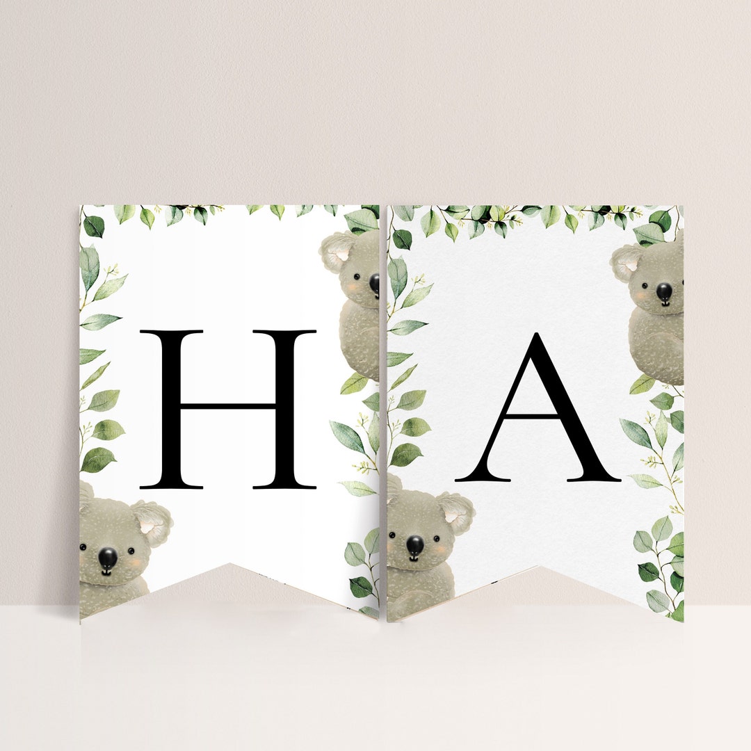 Koala Birthday Banner - Koala Sign, Koala Birthday Party Supplies ...