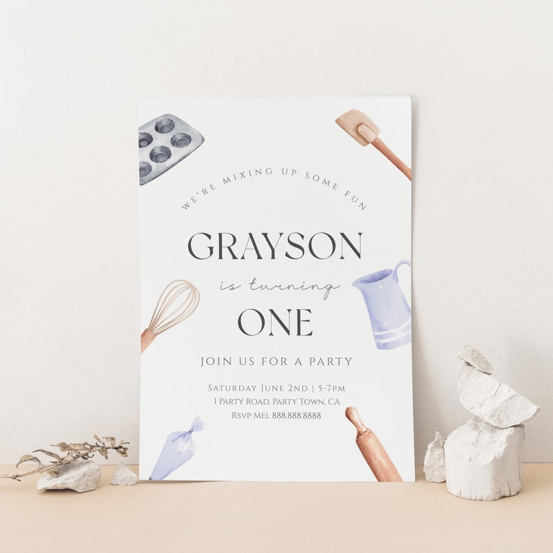 Editable Baking Party Invitation Kids Cooking Birthday - Etsy