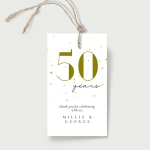 50th Anniversary Favor Tag - 50th Wedding Anniversary Favor Tag, 50th ...