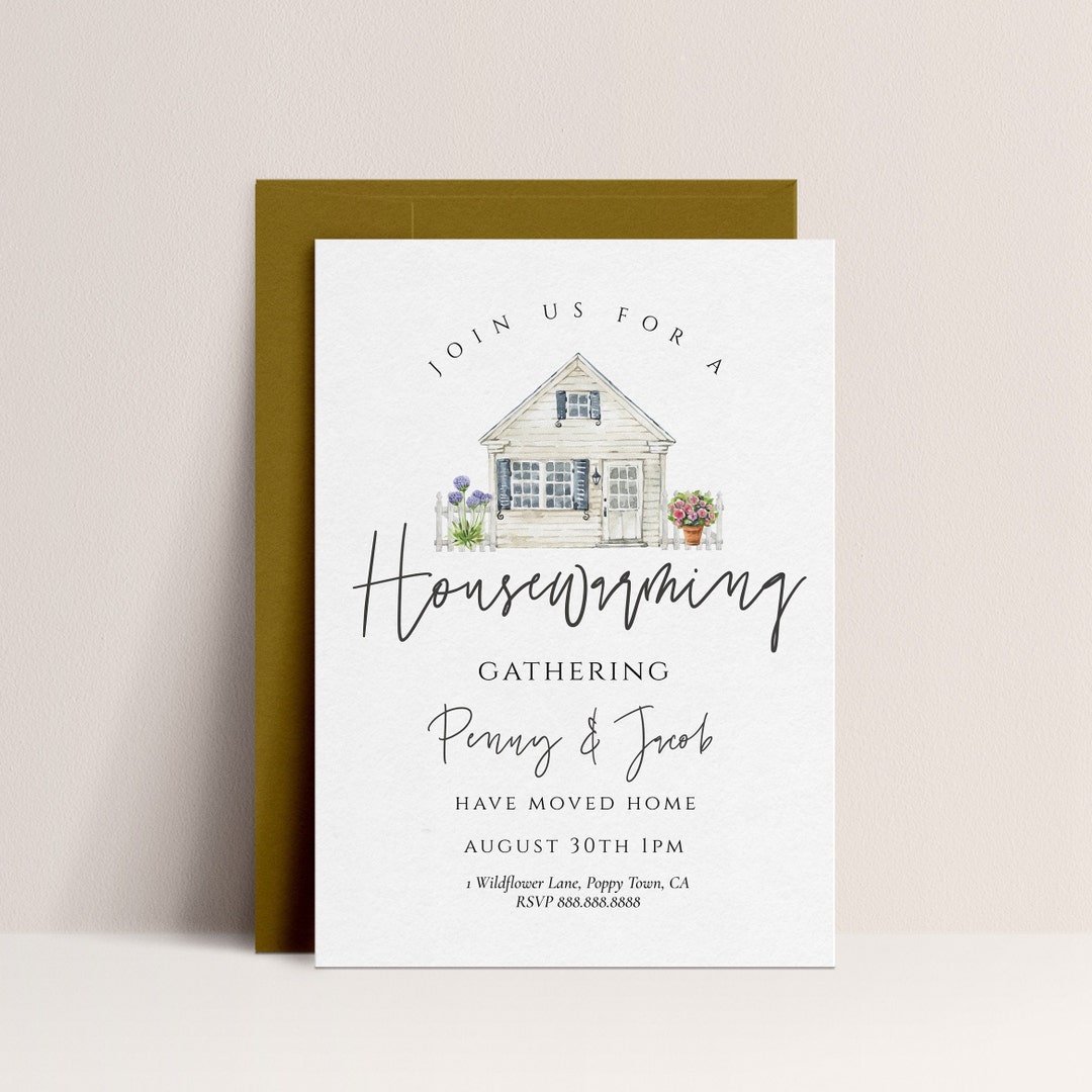 Housewarming Party Invitation-watercolor Housewarming Invitation ...